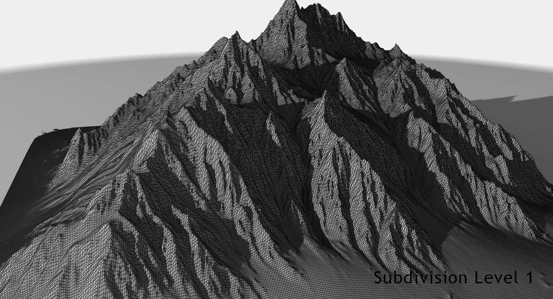 3d Model Of Mountain Range Terrain Landscape