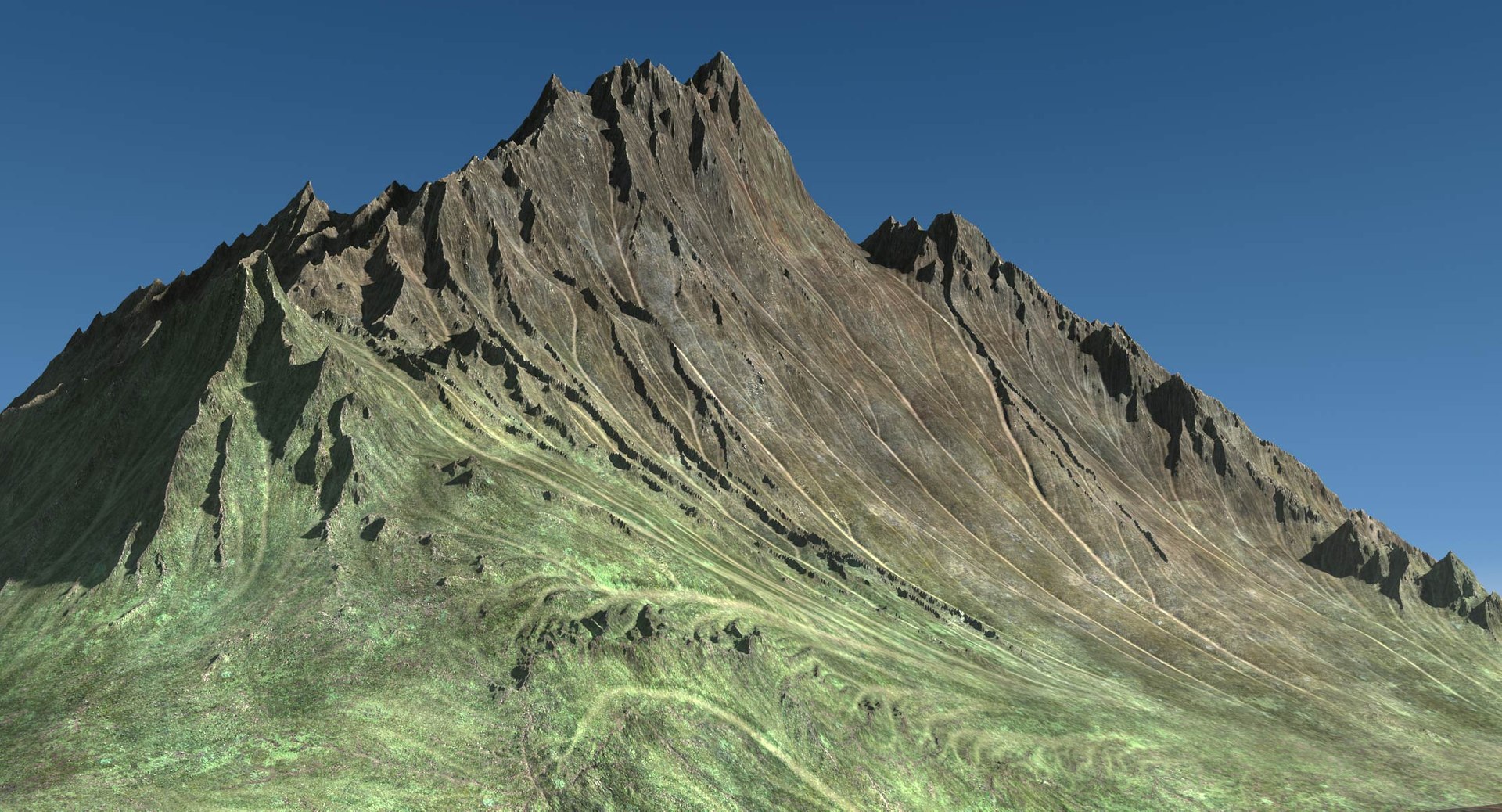 3d Model Of Mountain Range Terrain Landscape