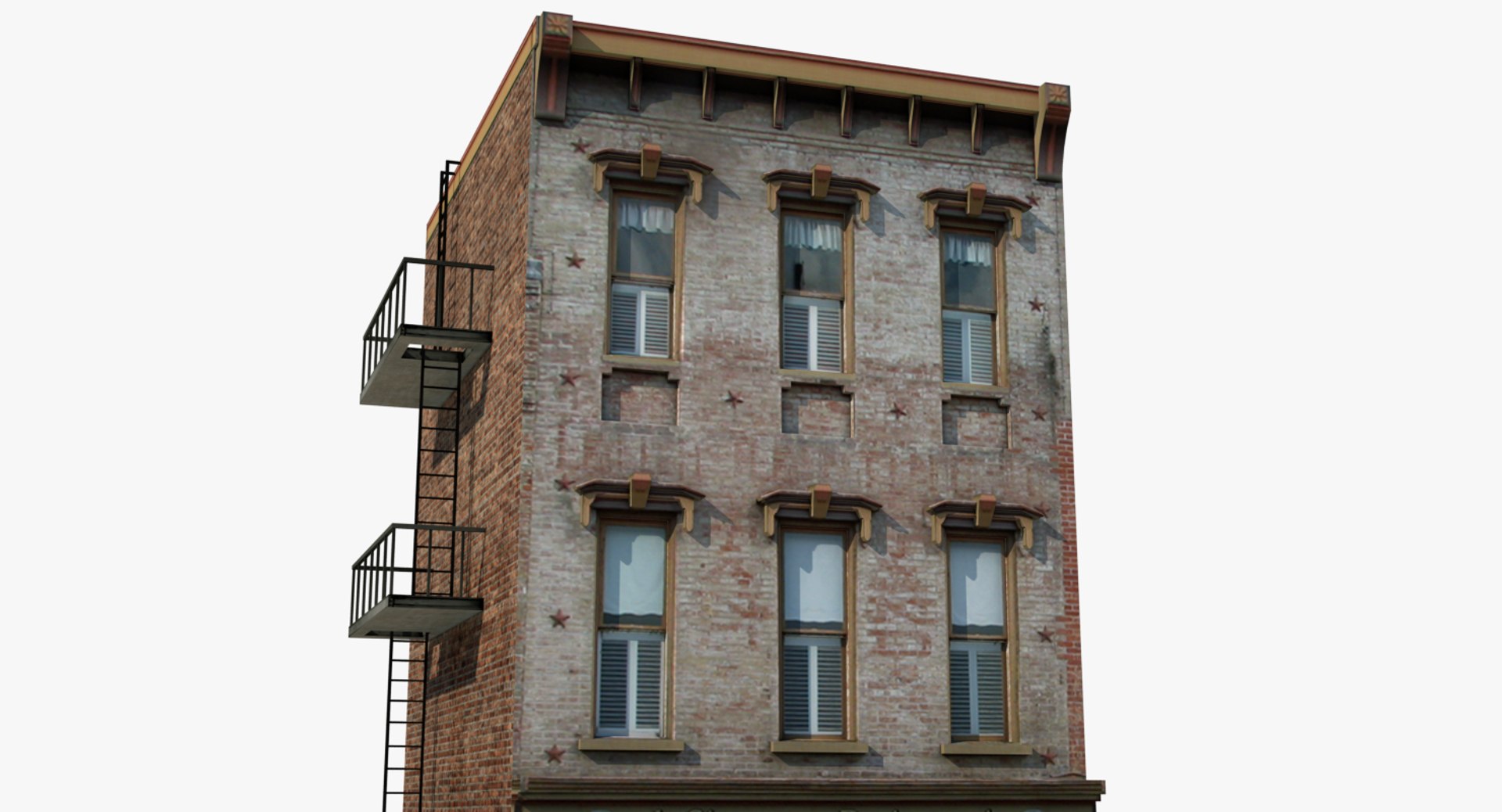 Old Style Residential Building 3d Model