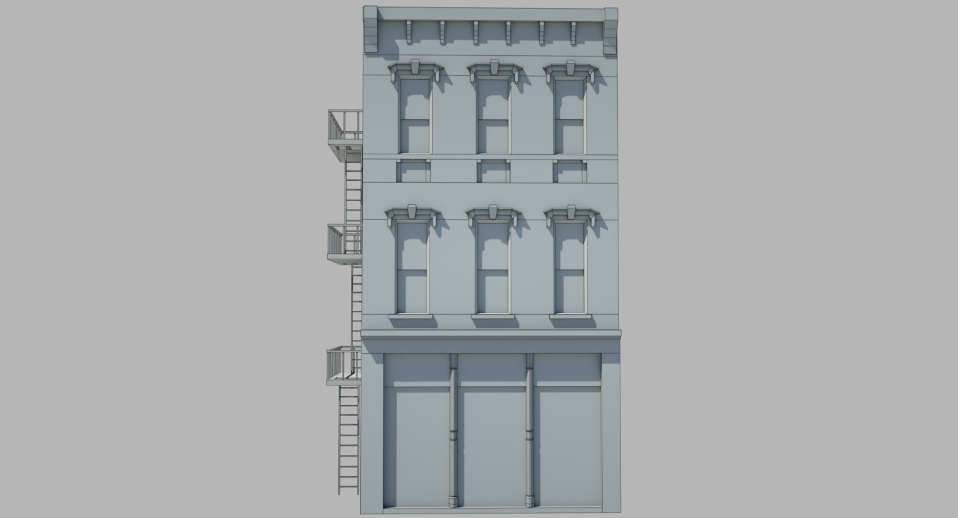 Old Style Residential Building 3d Model
