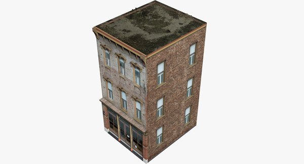 old style residential building 3d model