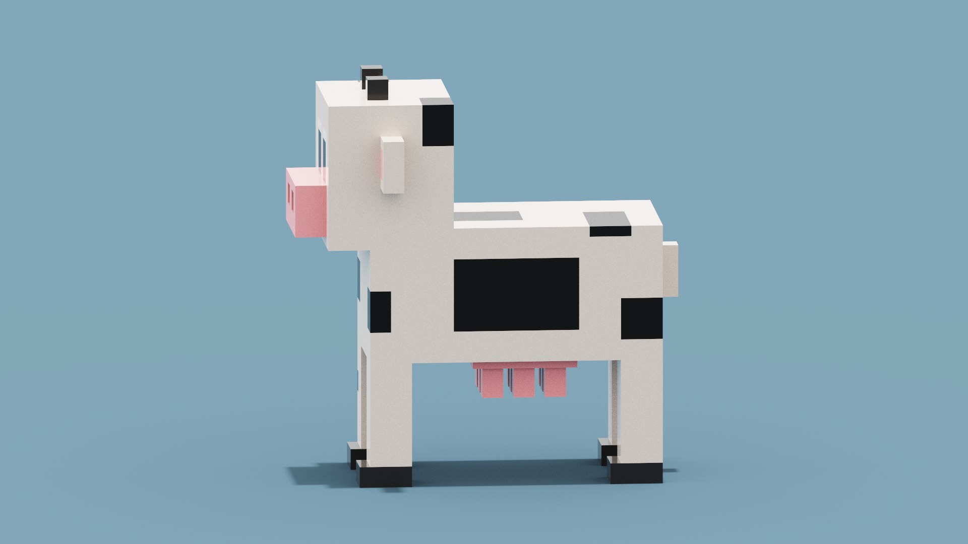 3D Voxel Cow - TurboSquid 1931596