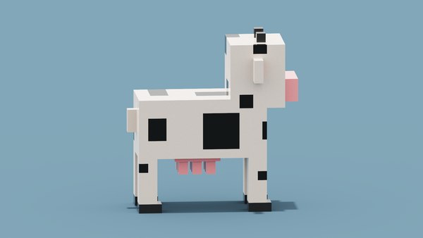 3D Voxel Cow - TurboSquid 1931596
