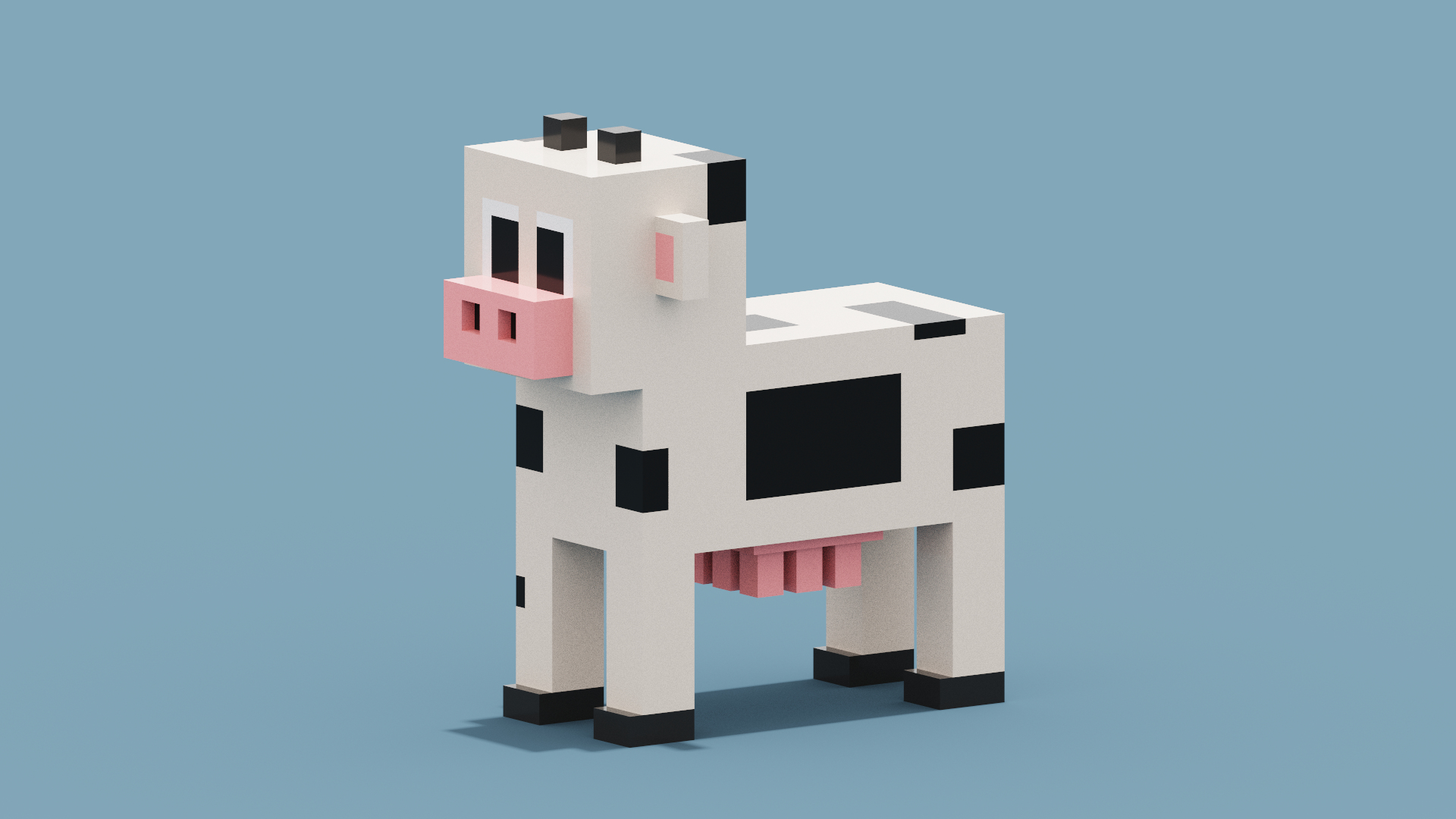 3D Voxel Cow - TurboSquid 1931596