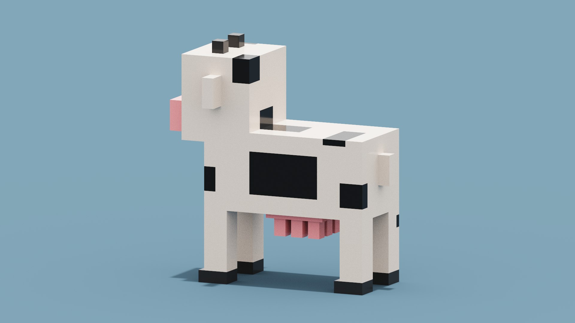 3D Voxel Cow - TurboSquid 1931596