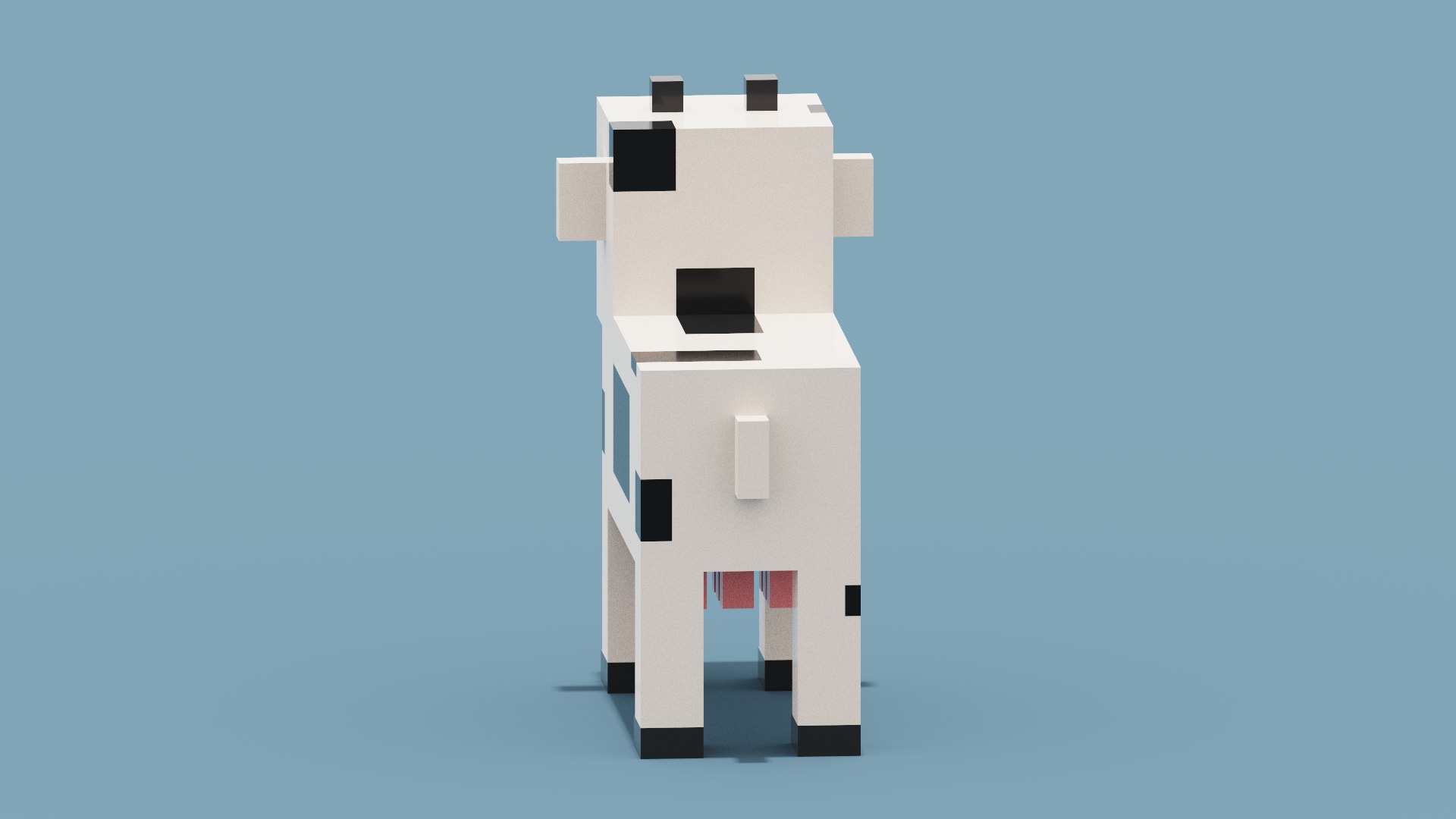 3D Voxel Cow - TurboSquid 1931596