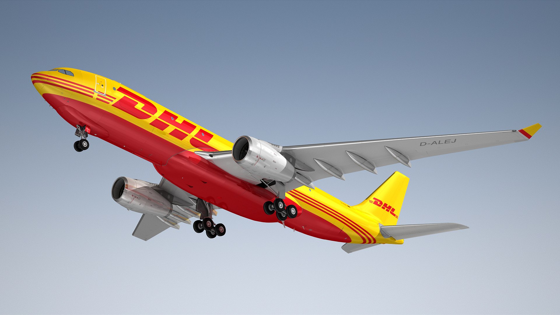 Airbus A330-200F DHL model - TurboSquid 2148684