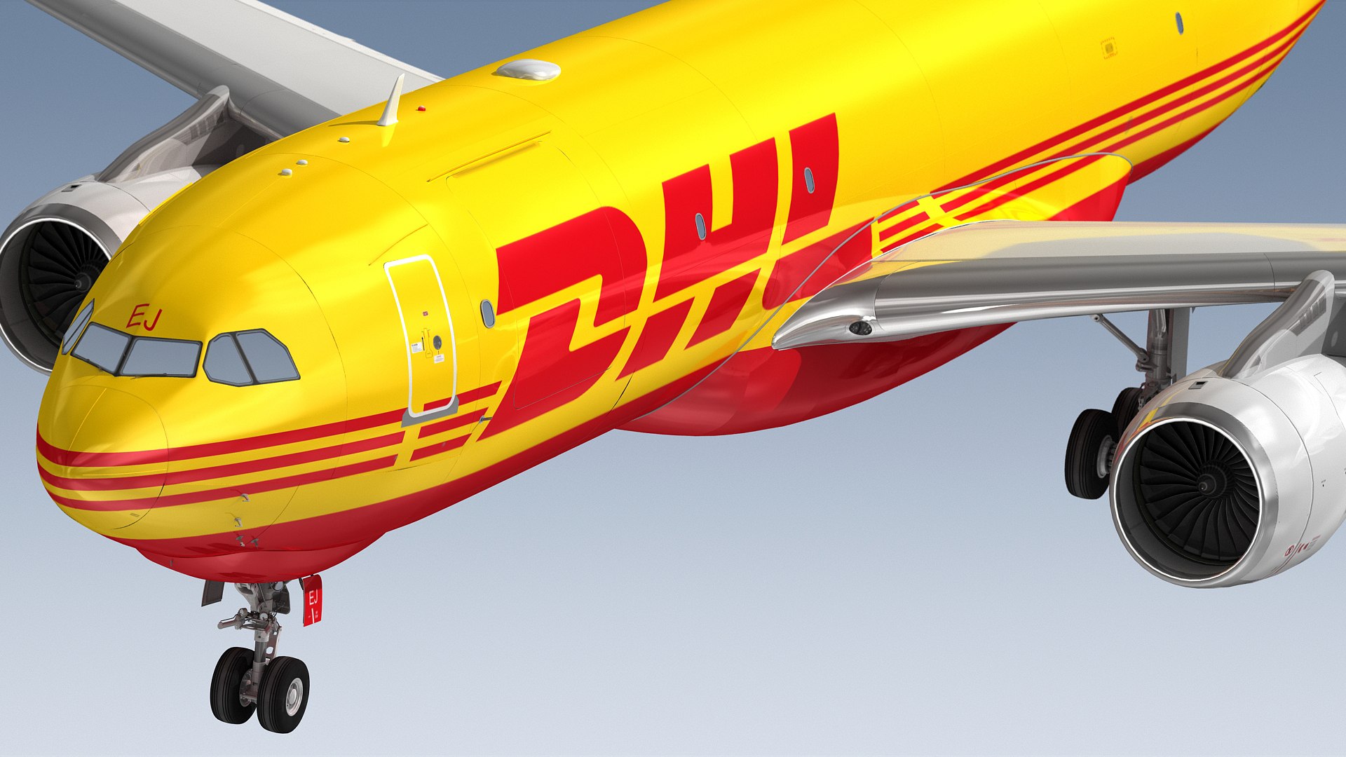 Airbus A330-200F DHL model - TurboSquid 2148684