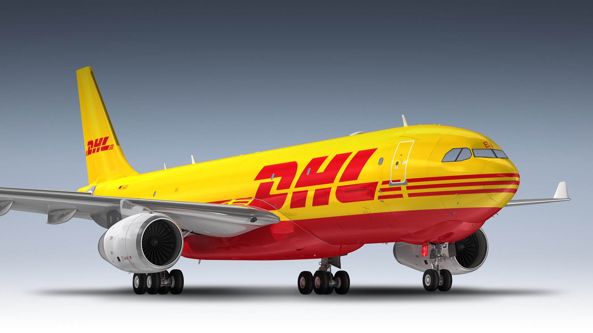 Airbus A330-200F DHL model - TurboSquid 2148684