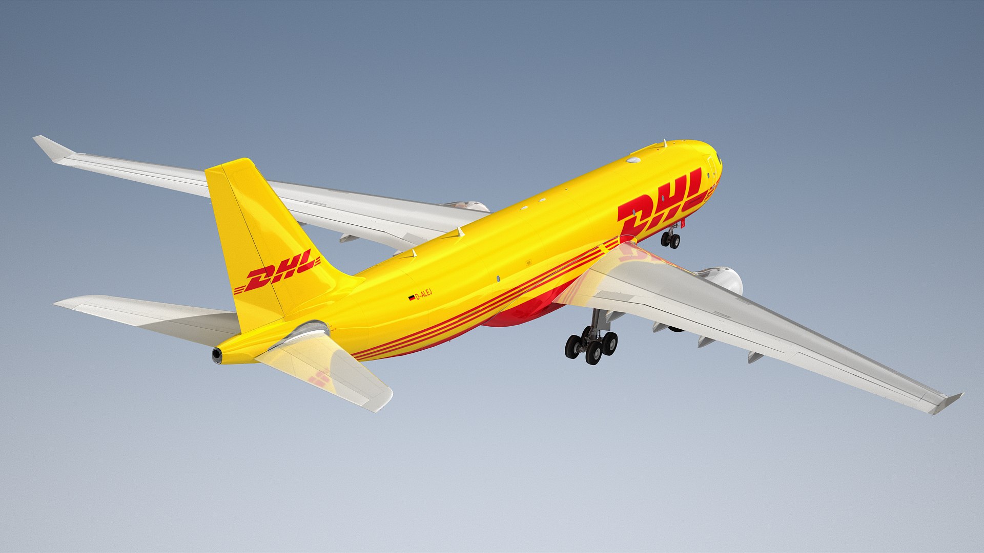 Airbus A330-200F DHL model - TurboSquid 2148684