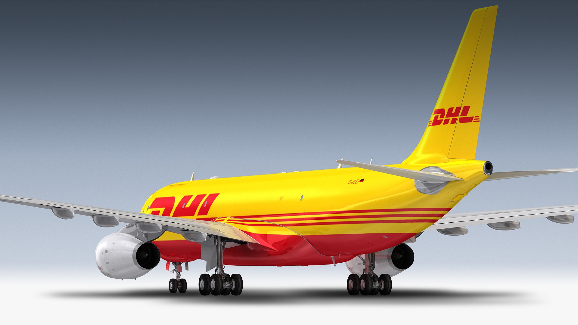 Airbus A330-200F DHL model - TurboSquid 2148684