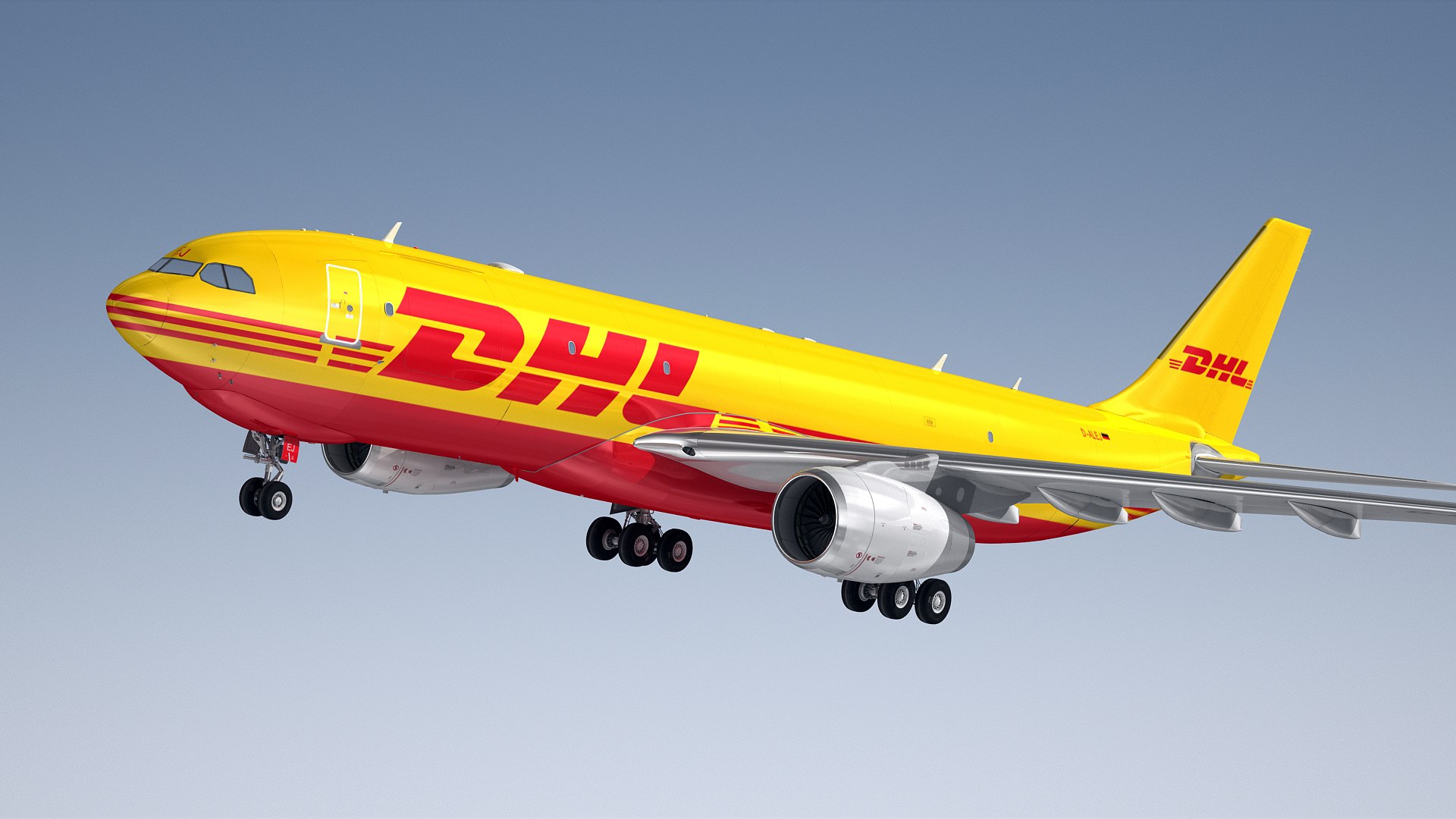 Airbus A330-200F DHL model - TurboSquid 2148684