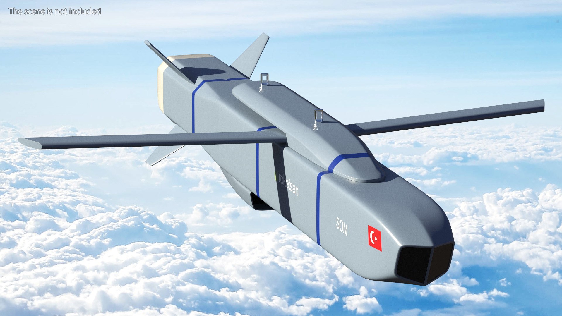 Rocketsan SOM-J Cruise Missile 3D Model - TurboSquid 2136110