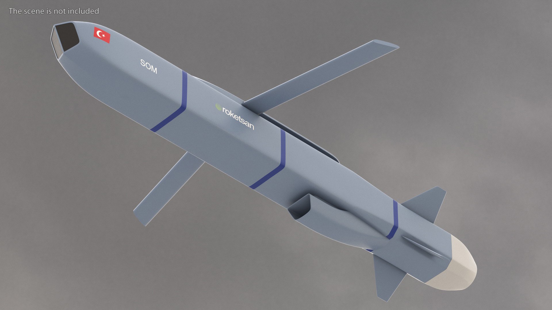 Rocketsan SOM-J Cruise Missile 3D Model - TurboSquid 2136110