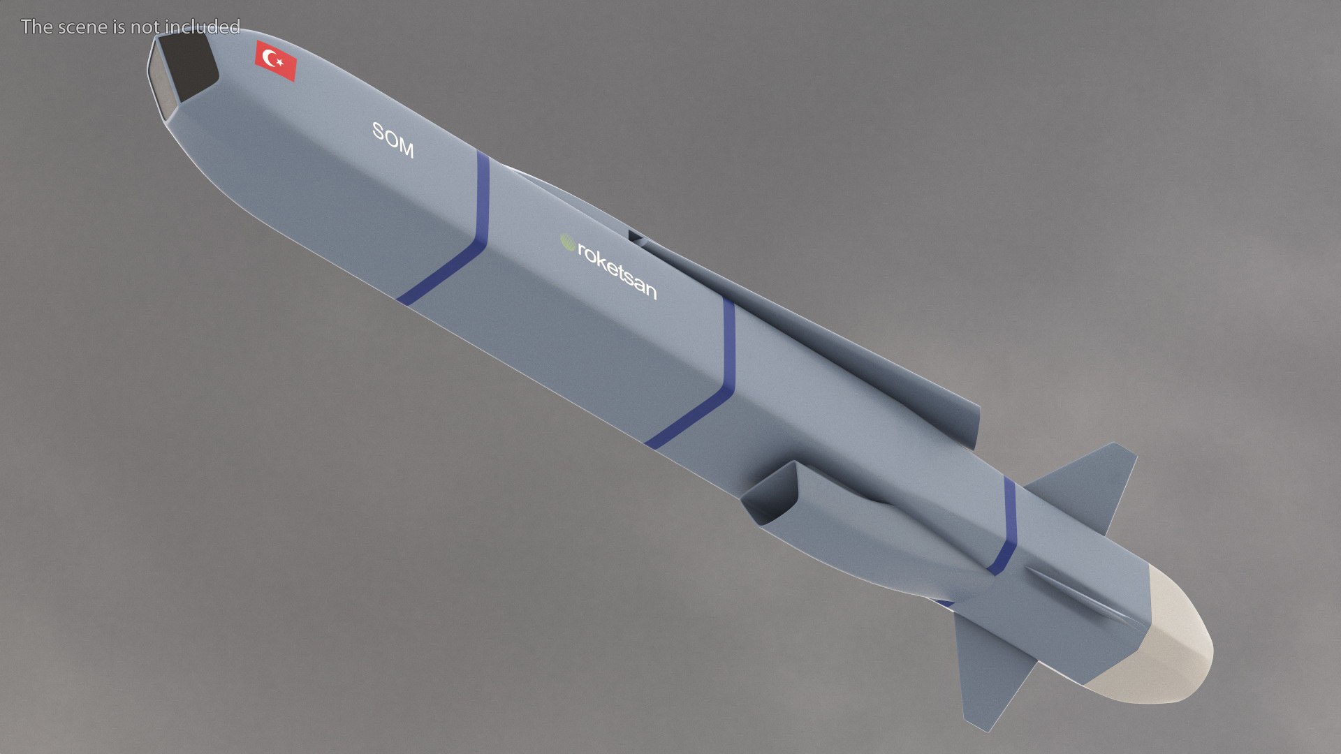 Rocketsan SOM-J Cruise Missile 3D Model - TurboSquid 2136110
