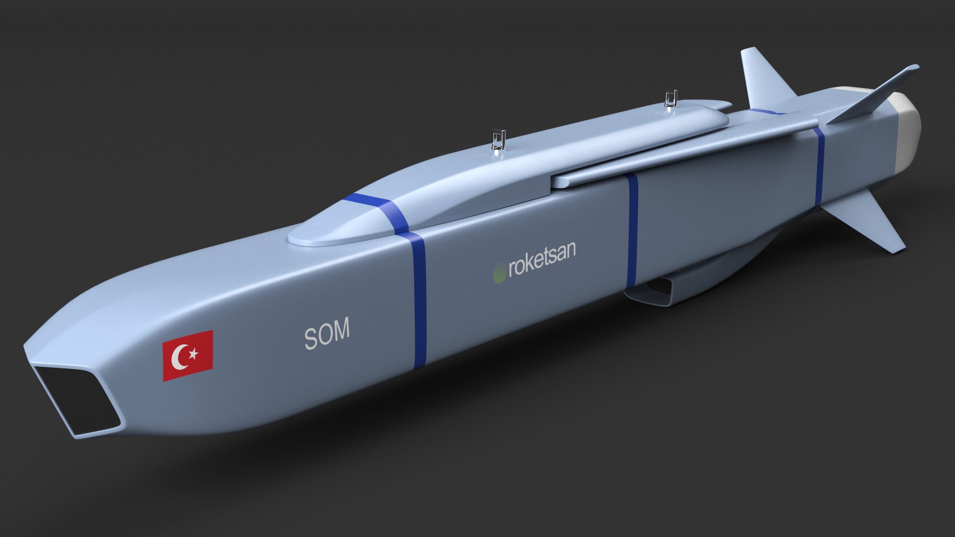 Rocketsan SOM-J Cruise Missile 3D Model - TurboSquid 2136110