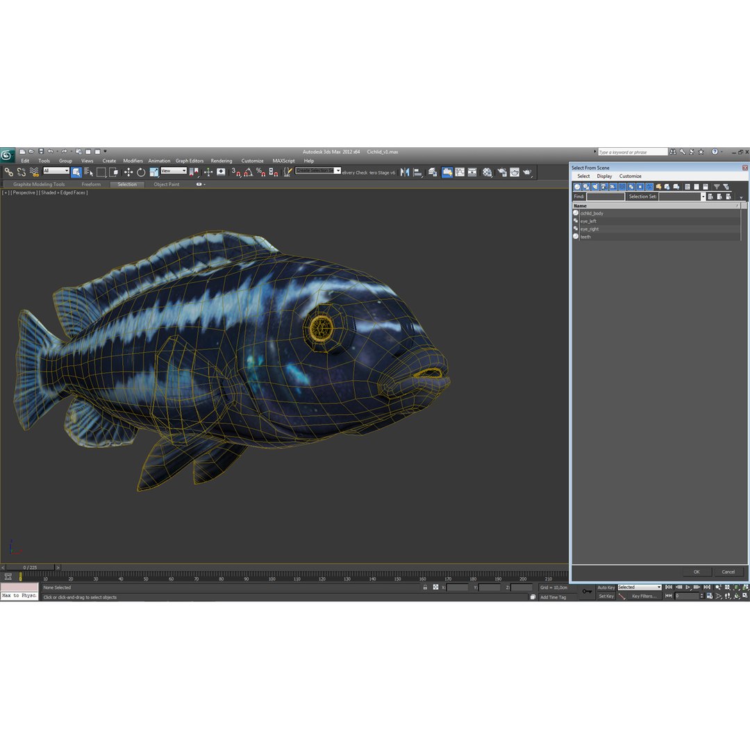 Tropical Fish Cichlid 3d 3ds