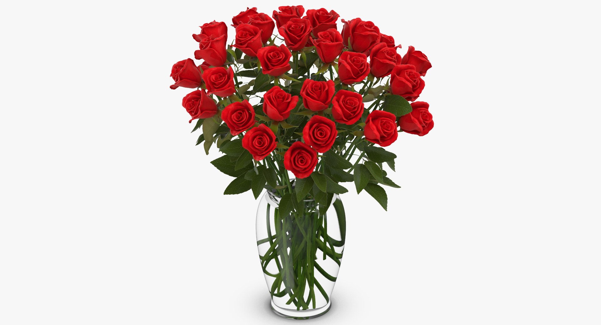 3D Red Rose Bouquet Vase Model - TurboSquid 1396529