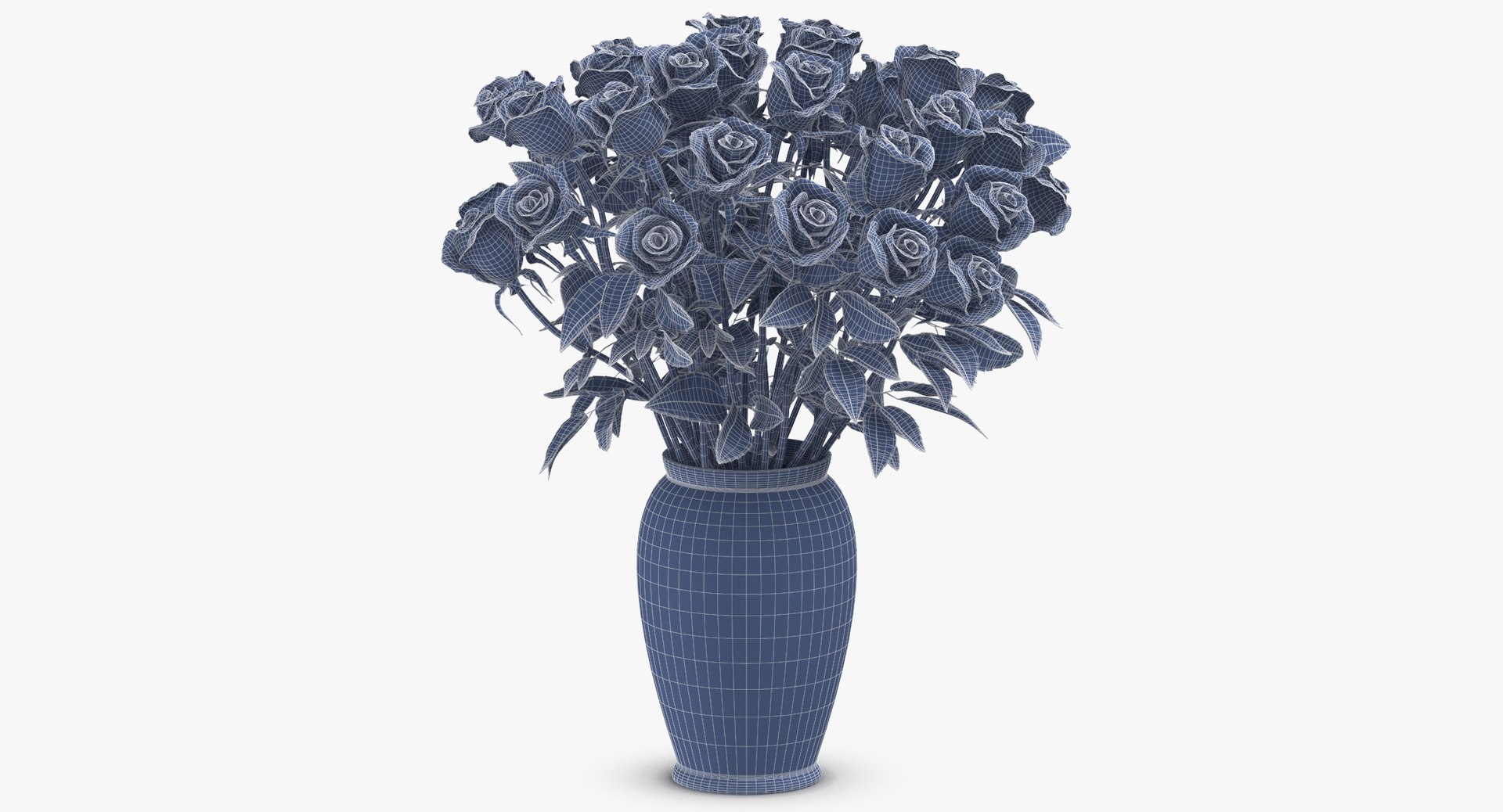 3D Red Rose Bouquet Vase Model - TurboSquid 1396529