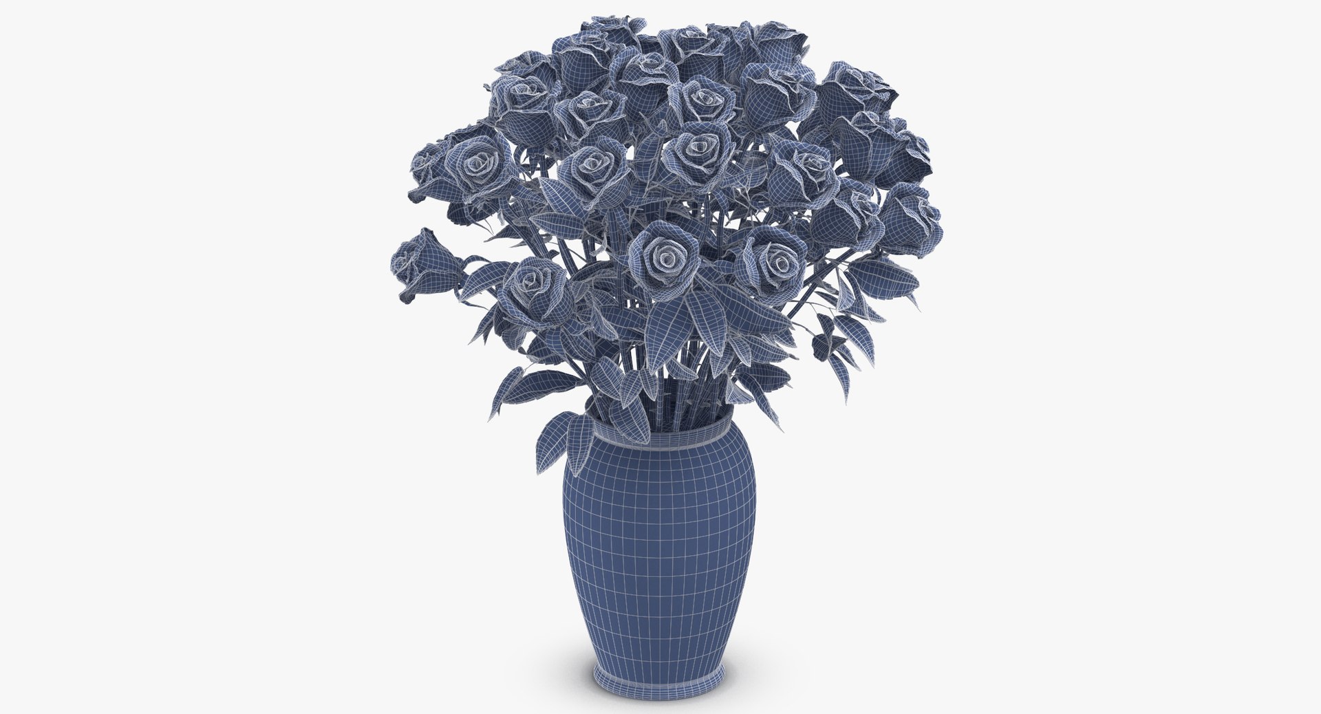 3D Red Rose Bouquet Vase Model - TurboSquid 1396529