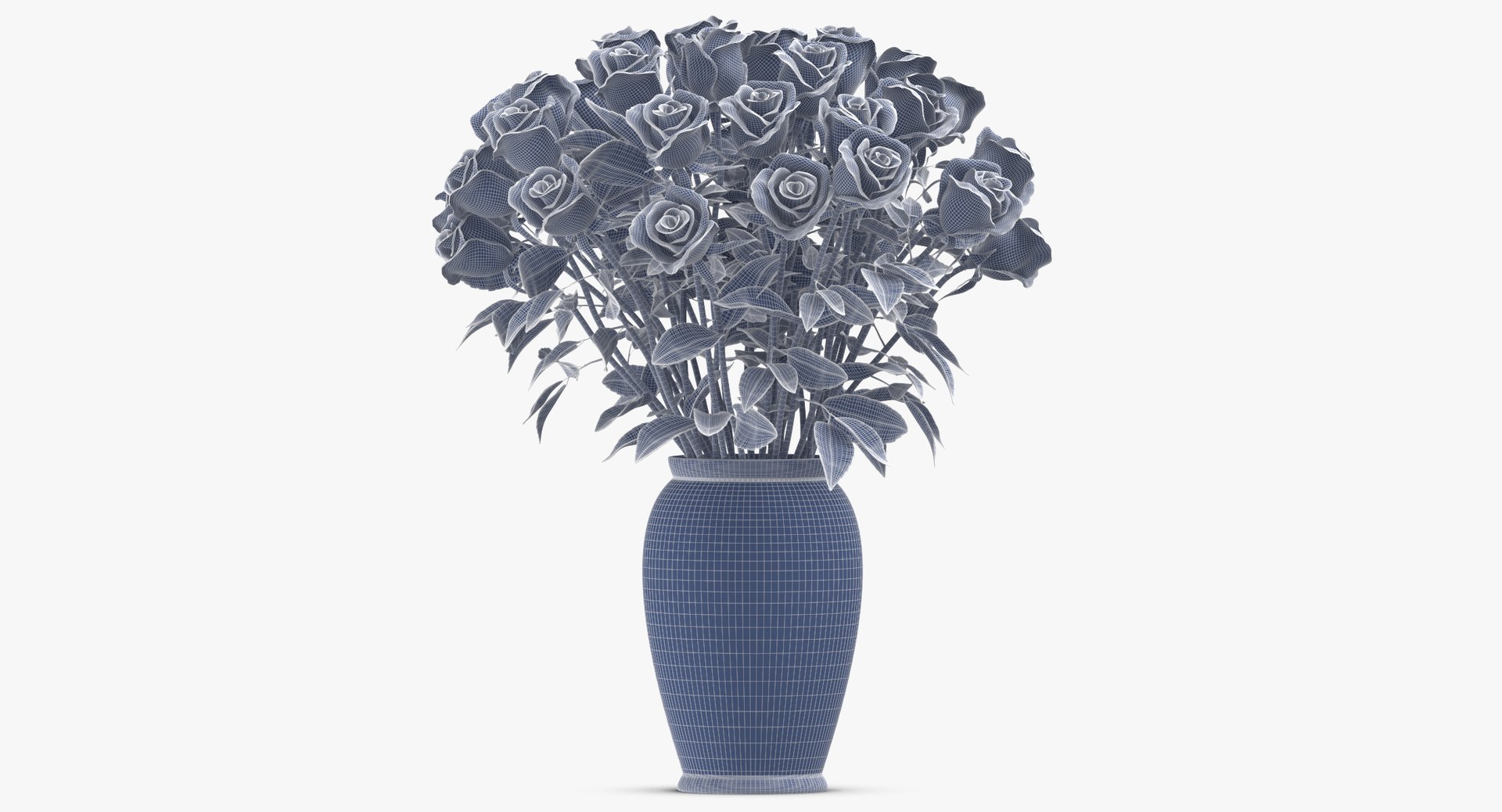 3D Red Rose Bouquet Vase Model - TurboSquid 1396529