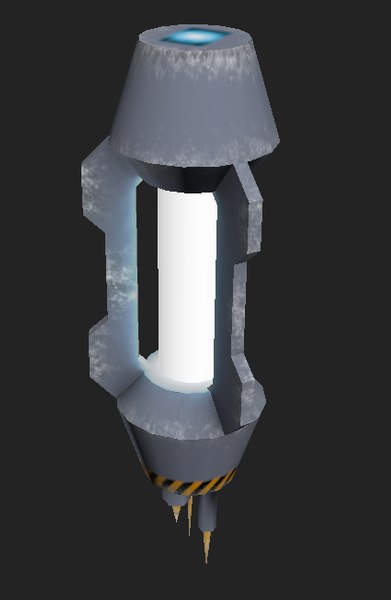 3d glowing small cell charged model