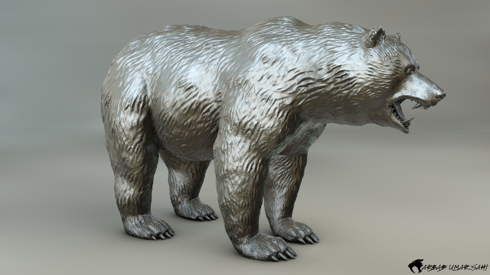Sculpted Printing Bear 3ds