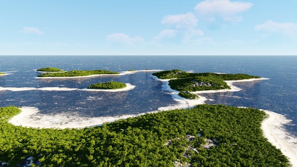 3D White atoll model - TurboSquid 1872340