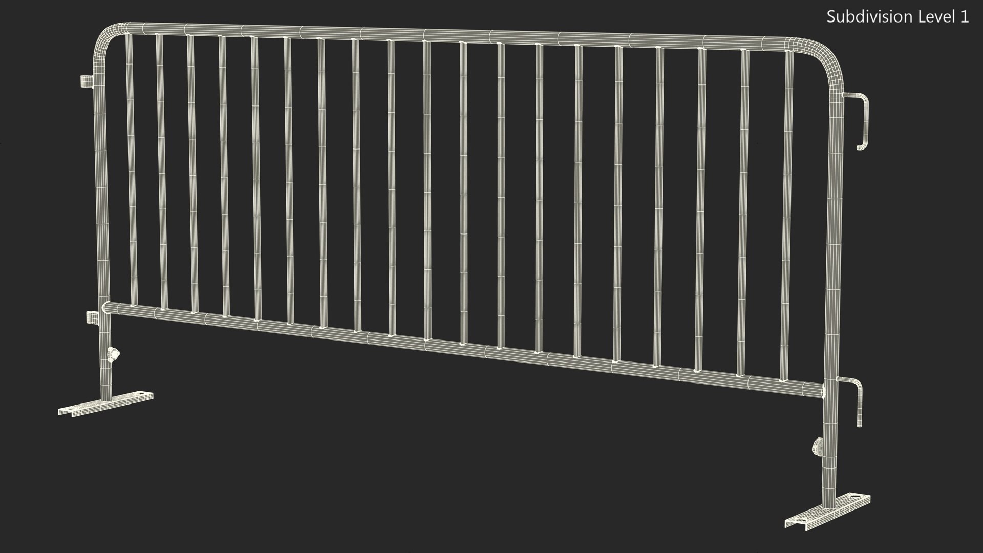 Metal Barricade Fence 3D Model - TurboSquid 2222391