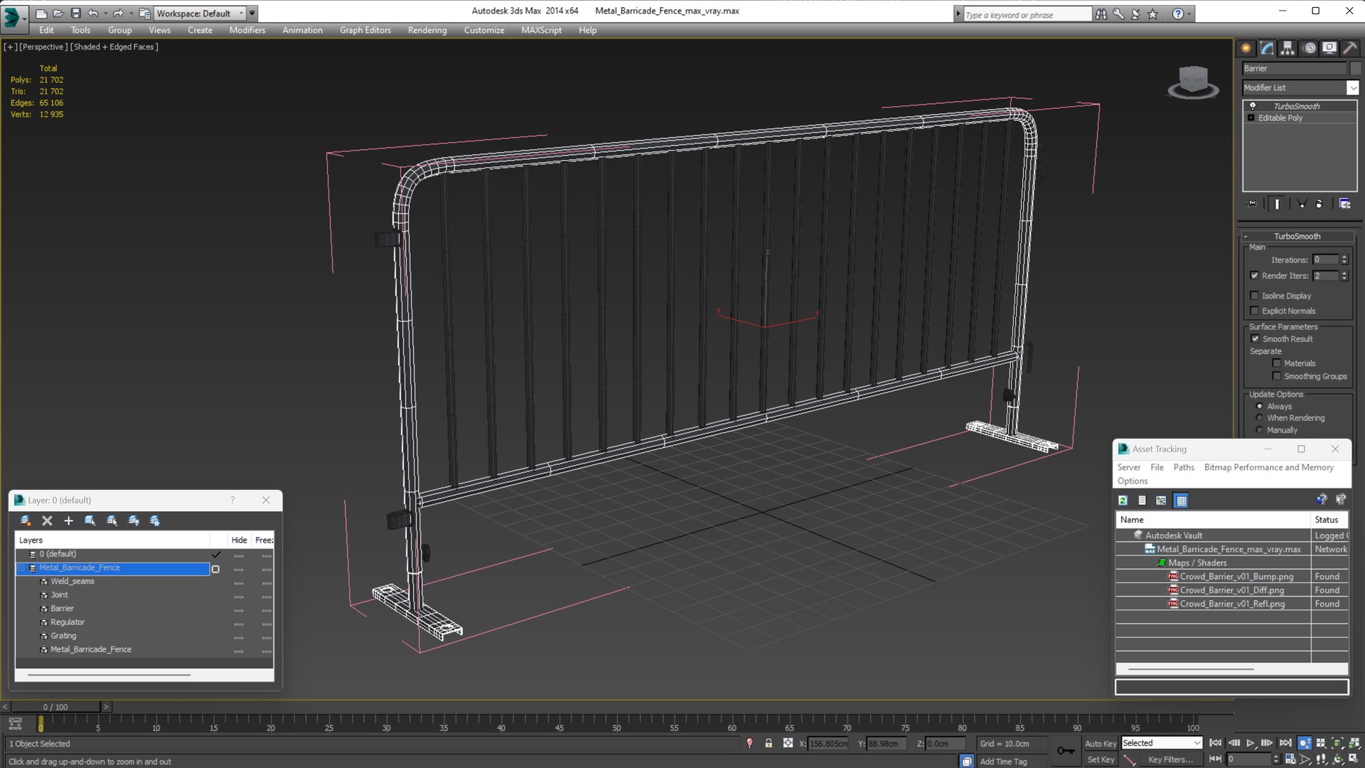 Metal Barricade Fence 3D Model - TurboSquid 2222391