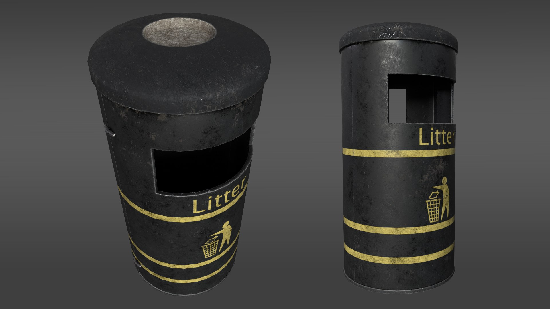 Derby Round Litter Bin 3D model - TurboSquid 1984369