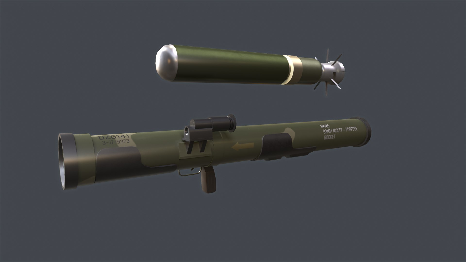 3D Model DZG-141 China Thermobaric Launcher - TurboSquid 1956007