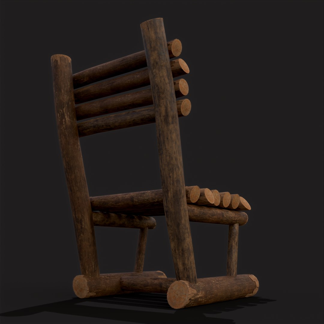 3D Model Rustic Log Chair - TurboSquid 1926651