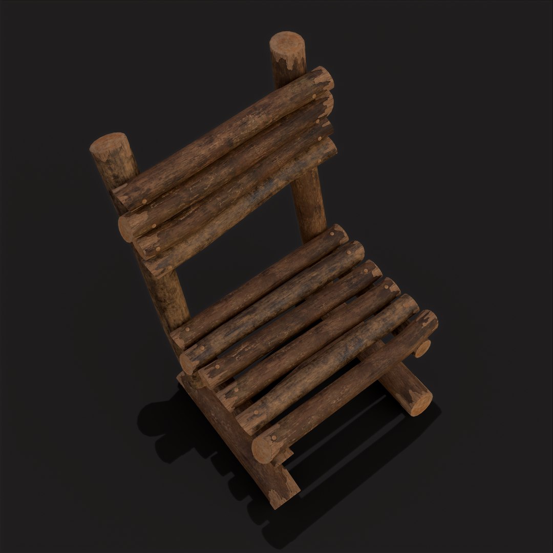 3D Model Rustic Log Chair - TurboSquid 1926651