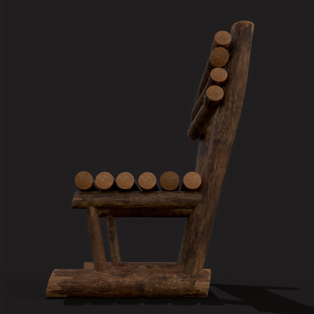 3D Model Rustic Log Chair - TurboSquid 1926651