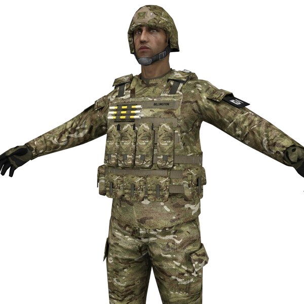 3d model human military