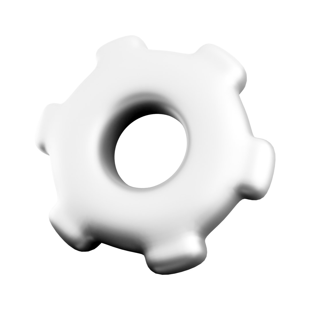 White Gear Icon 3D Model - TurboSquid 2074171