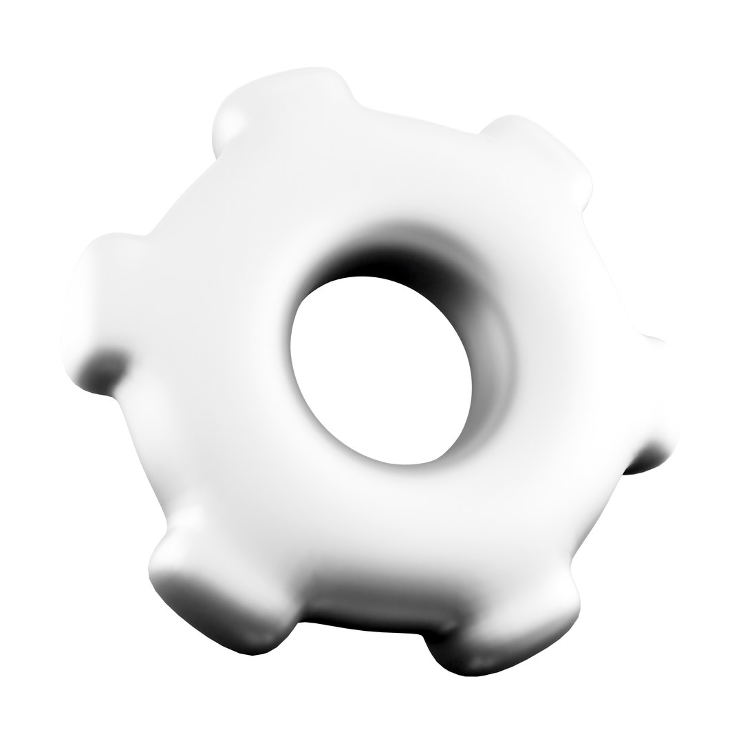 White Gear Icon 3D Model - TurboSquid 2074171