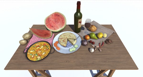 3d food fruit vegetables