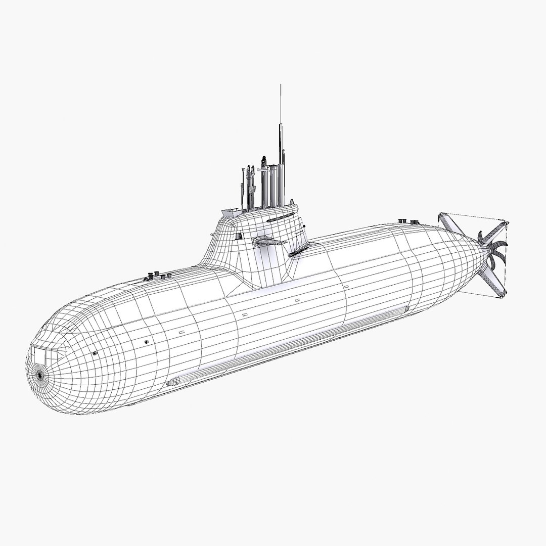 3d model german type 212 submarine