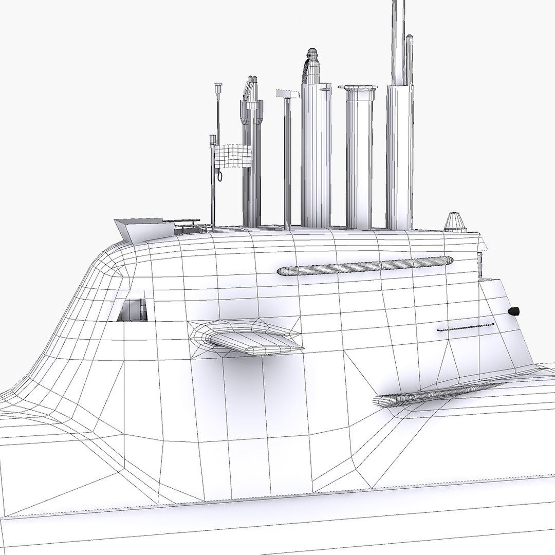 3d model german type 212 submarine