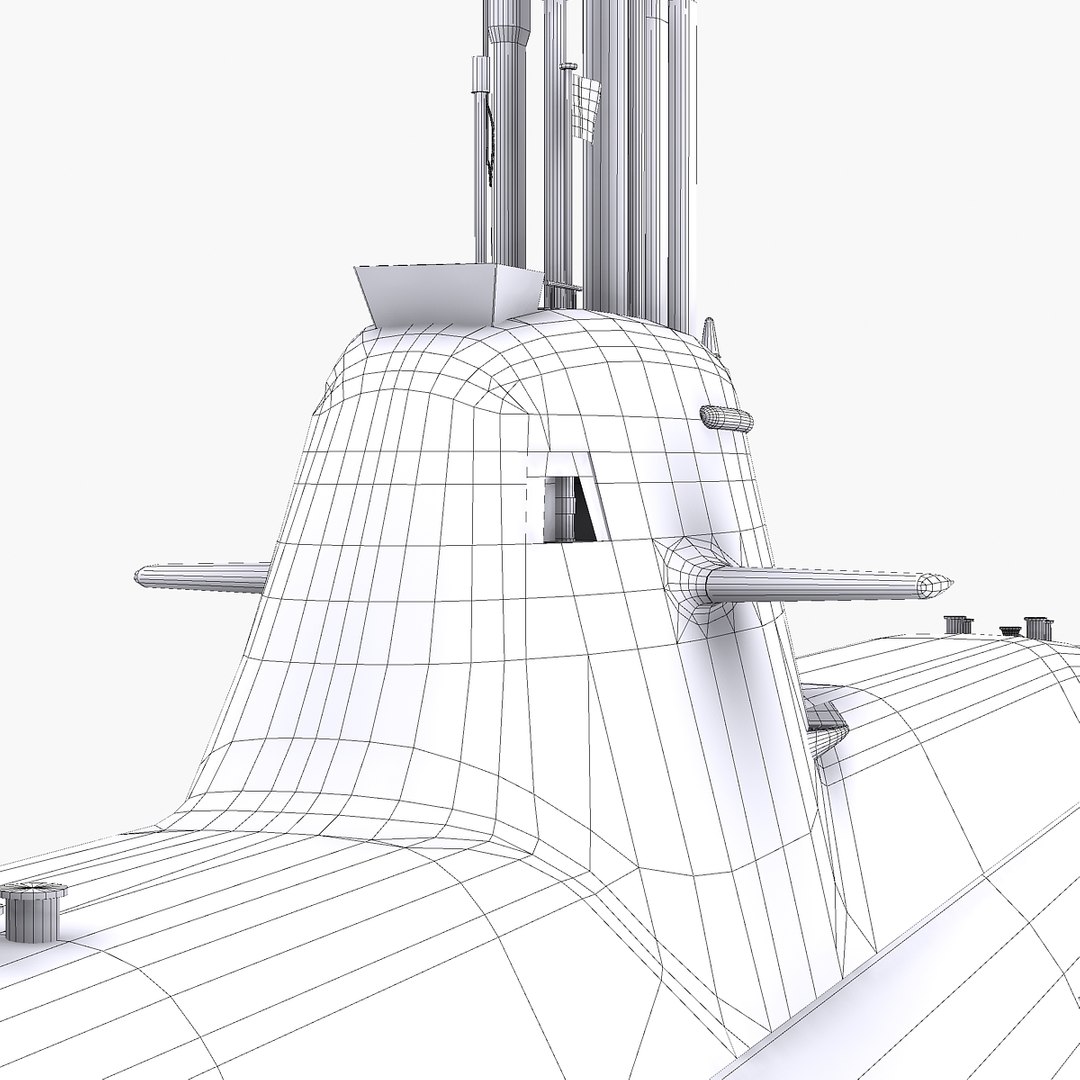 3d model german type 212 submarine