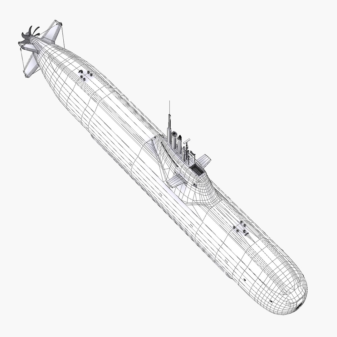 3d model german type 212 submarine