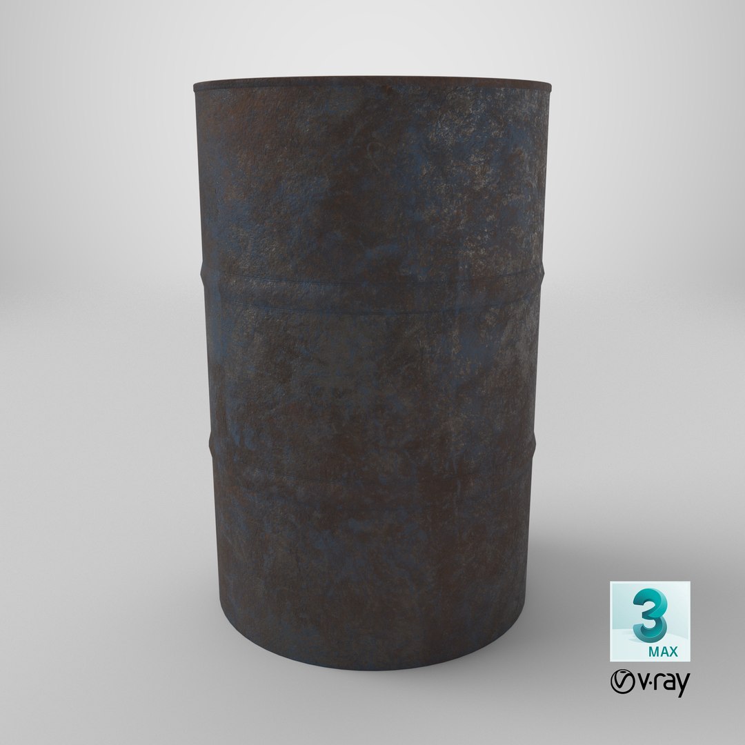 3D Model Rusty Steel Barrel - Blue - PBR - 2K 4K - TurboSquid 2519798