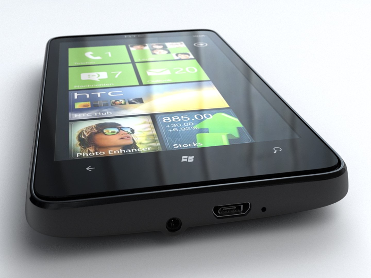 3d model of htc hd 7 mobile phone