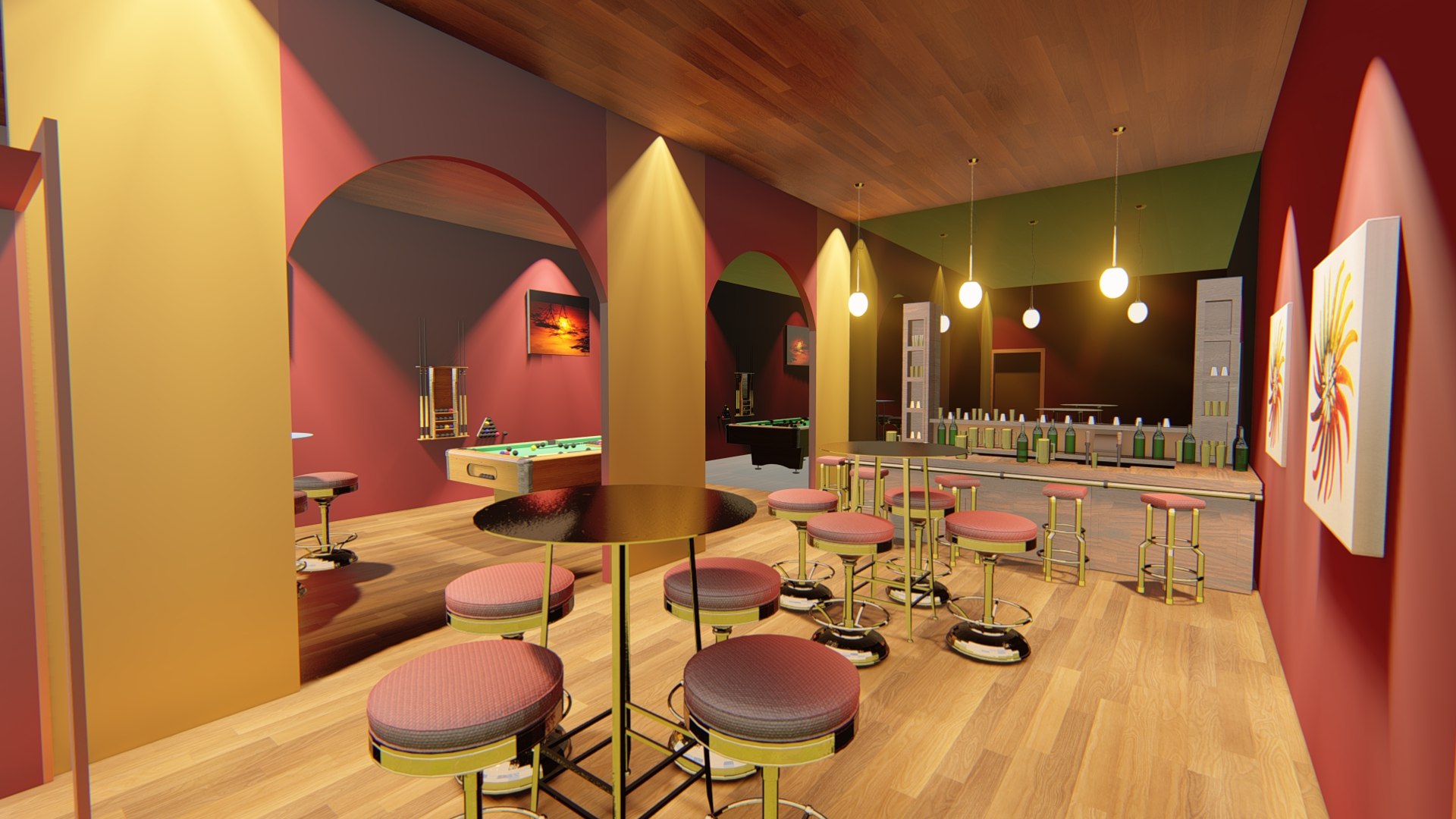 3D Bar Pool - TurboSquid 1392577