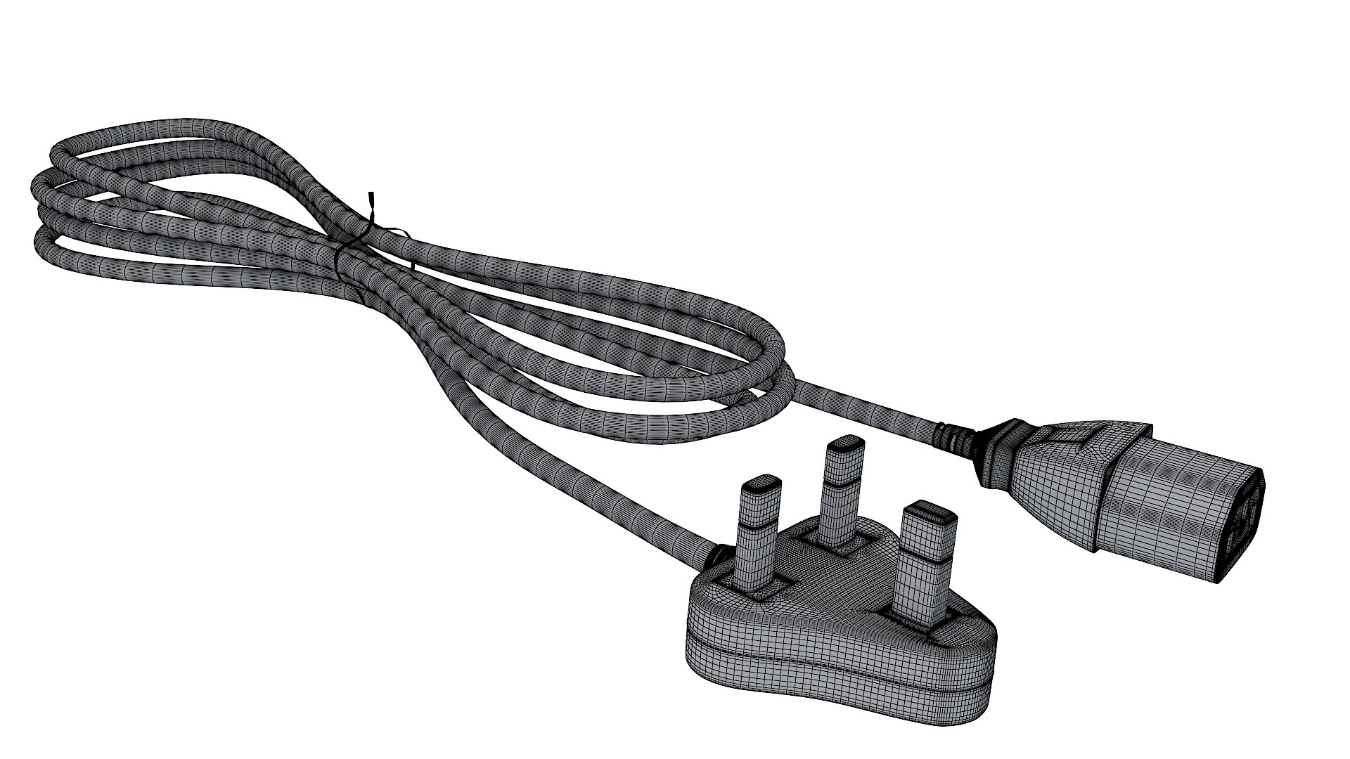 3D Power Cord PBR Model - TurboSquid 1869948