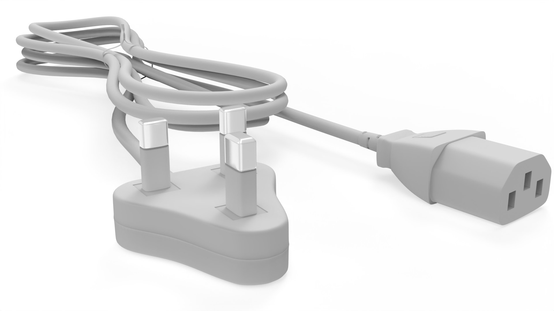 3D Power Cord PBR Model - TurboSquid 1869948