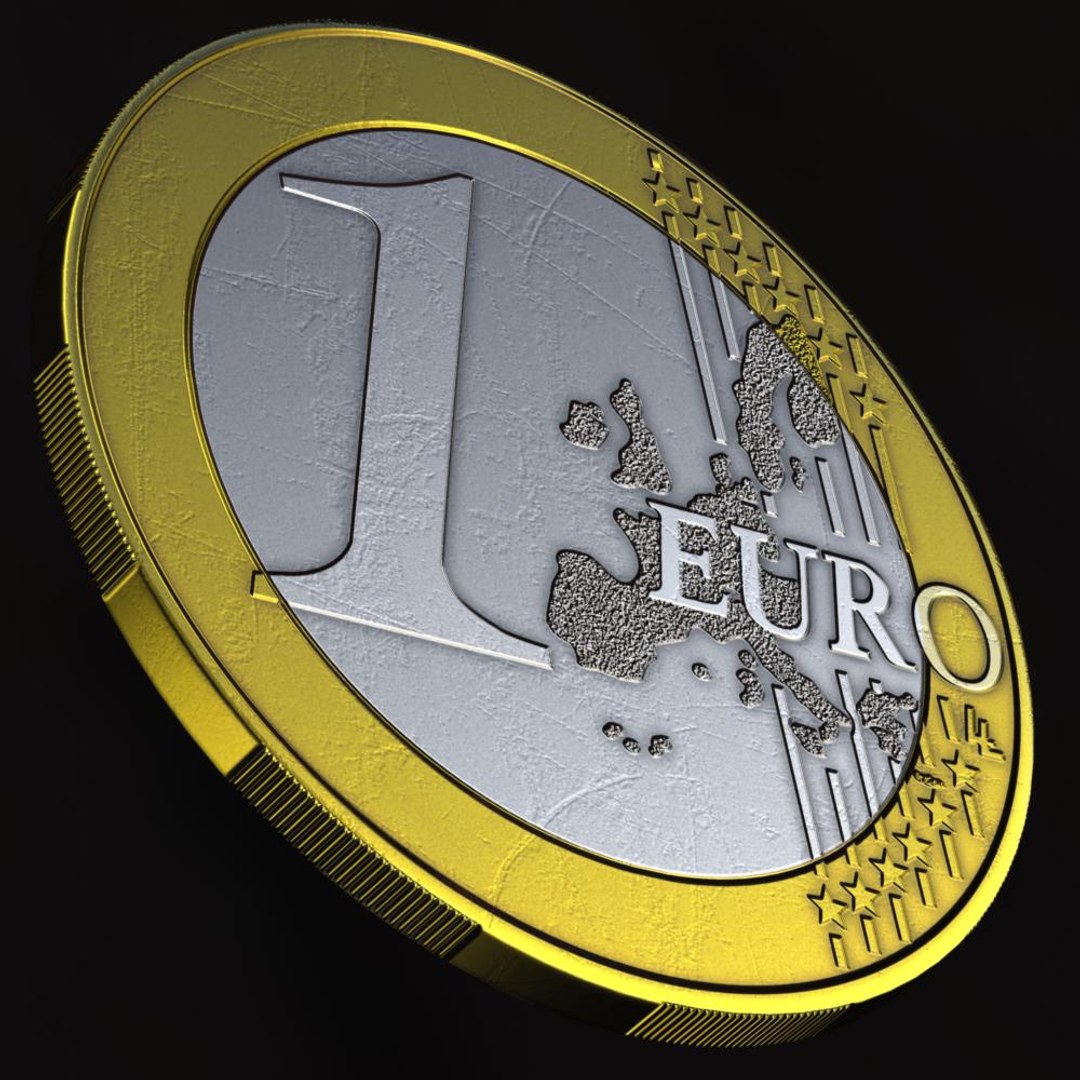 3d Coin 1 Euro Model