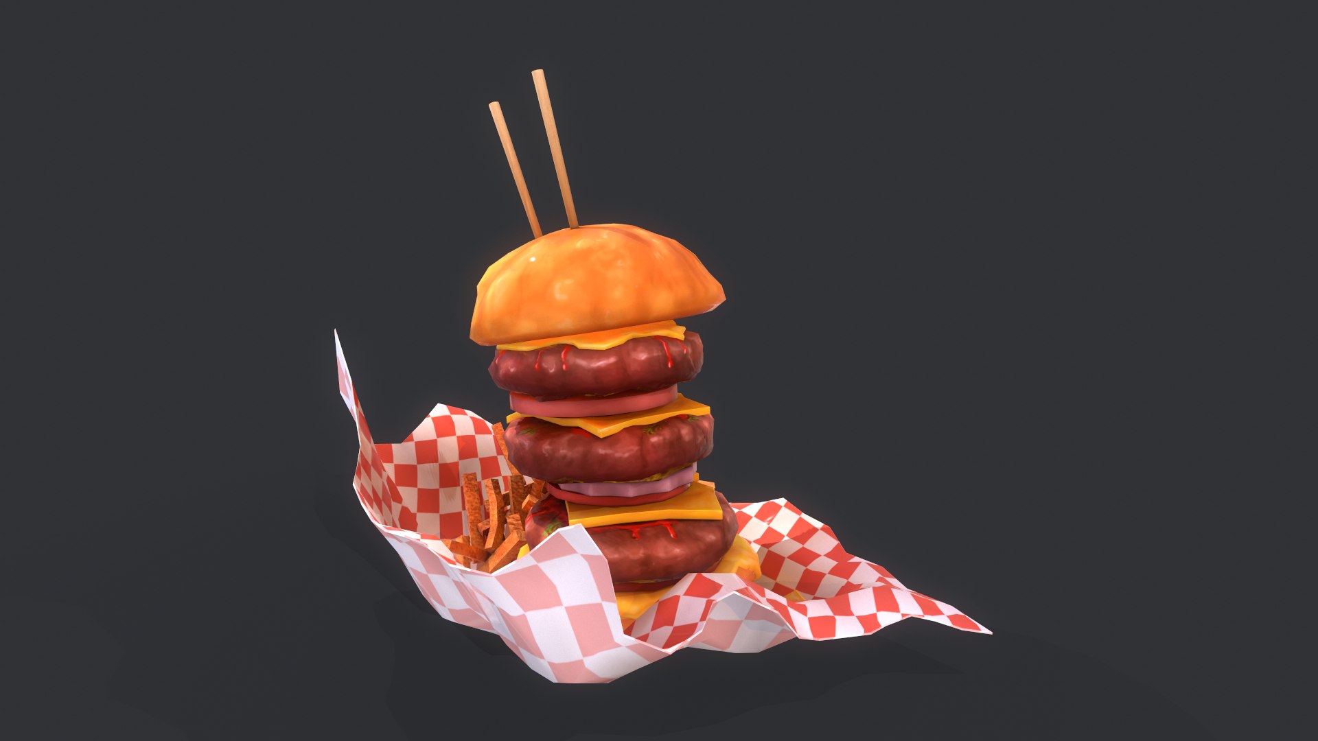 Big Burger Model - TurboSquid 1611601